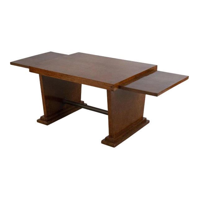 Art Deco Style Burl Wood Two Level Coffee Table | Chairish