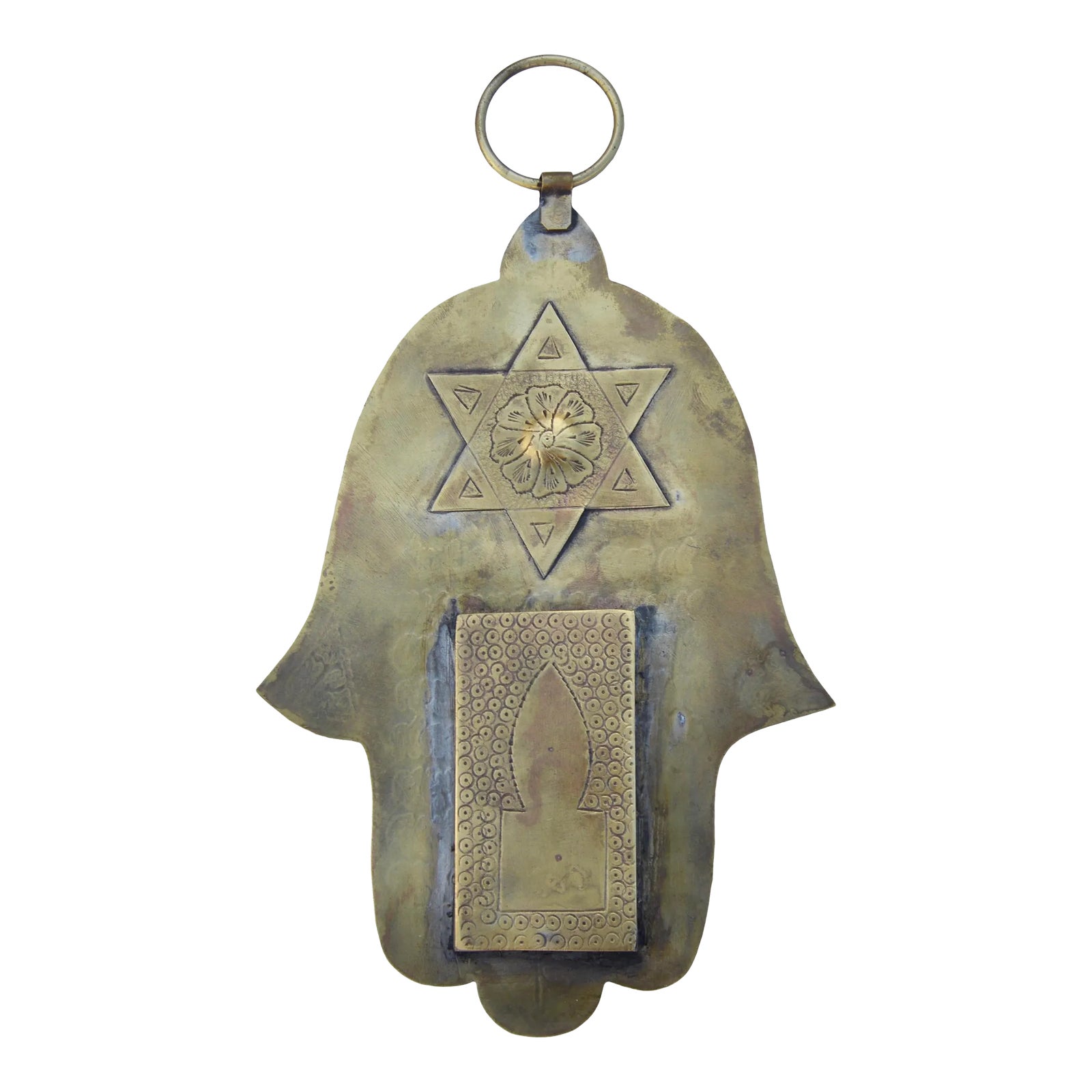 Antique Moroccan Judaical Brass Plaque W/ Calligraphy | Chairish