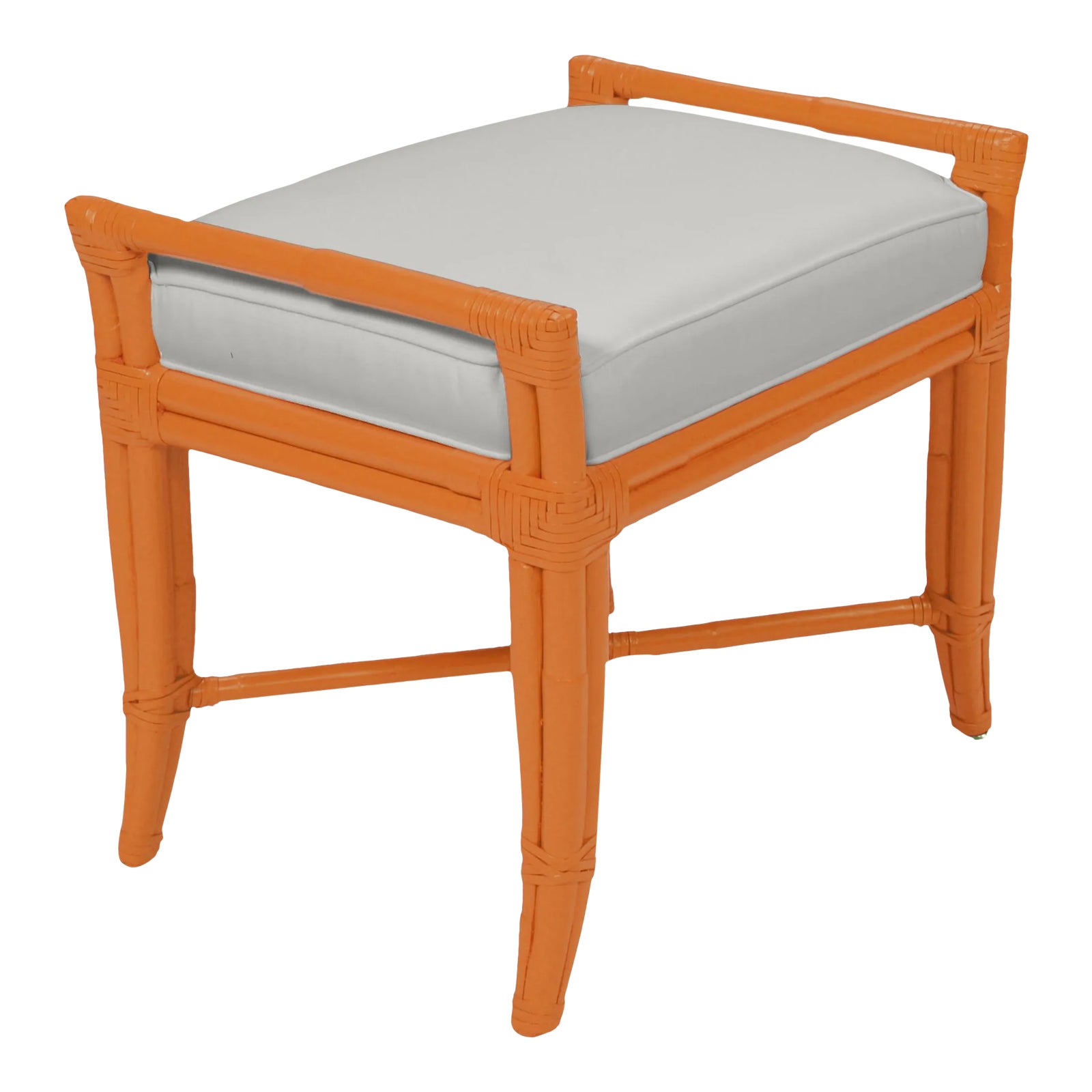 Small Malacca Bench - Orange | Chairish