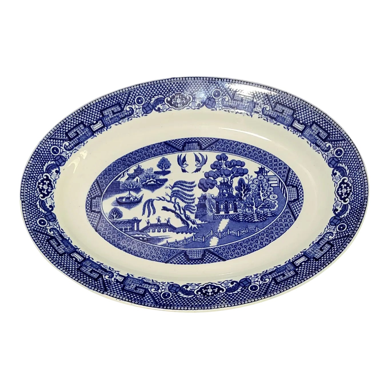 Vintage Blue Willow Oval Serving Platter Maestright Made in Holland ...