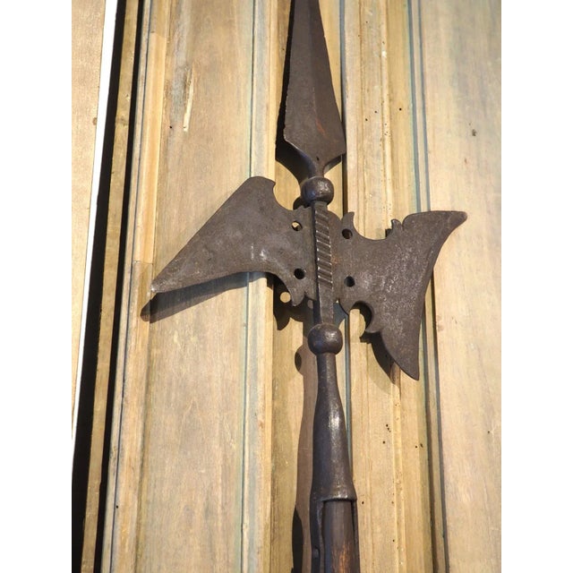 Pair of Tall and Decorative Wood and Iron Halberds, Circa 1900 | Chairish