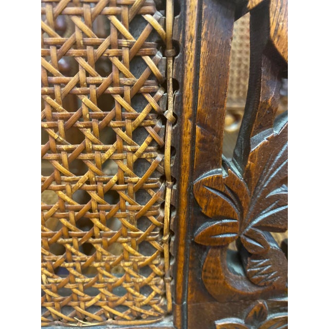 French Antique Carved Walnut Hunt Style Renaissance Cane Side Chairs ...