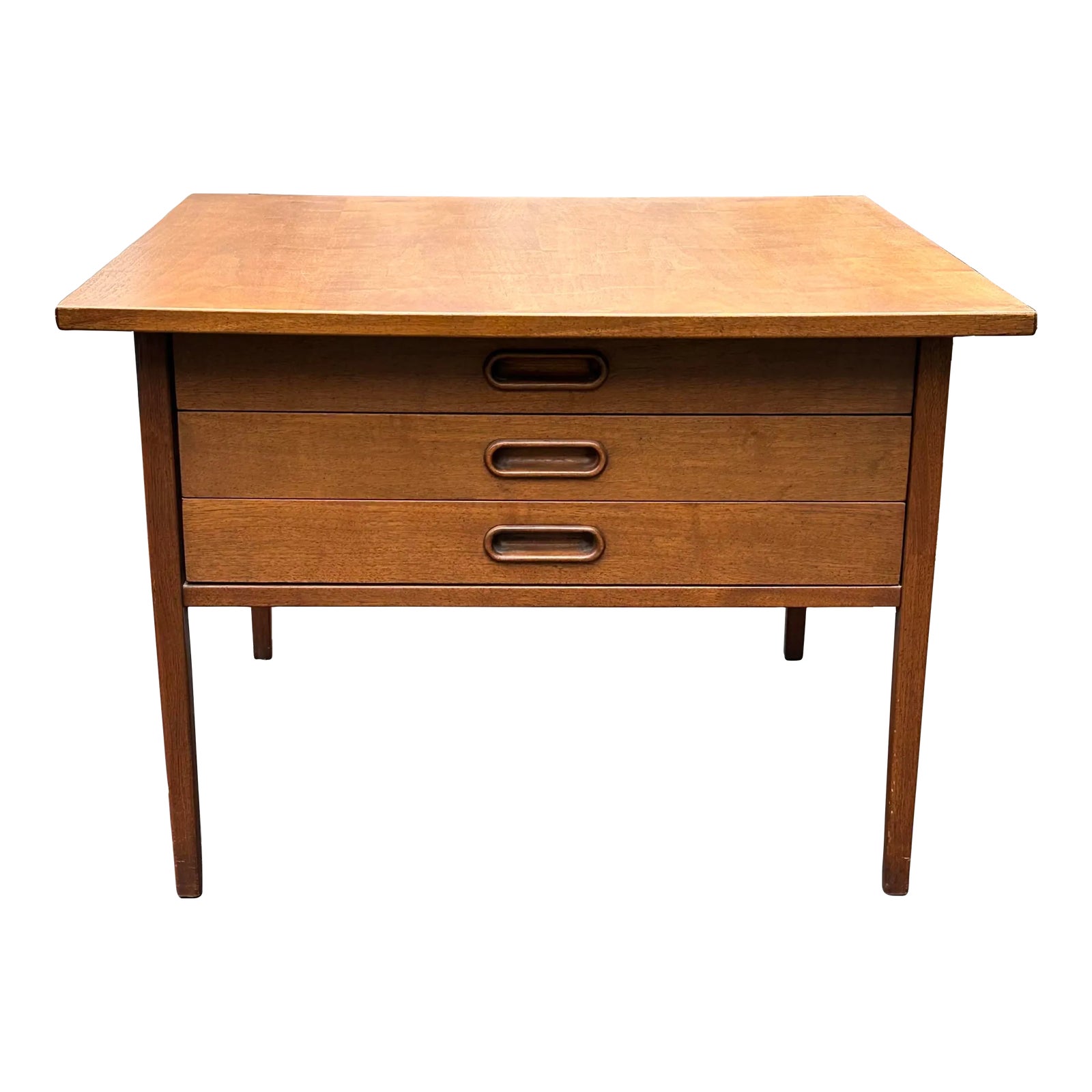 Mid-Century Modern Walnut Three-Drawer Table, Jack Cartwright for ...
