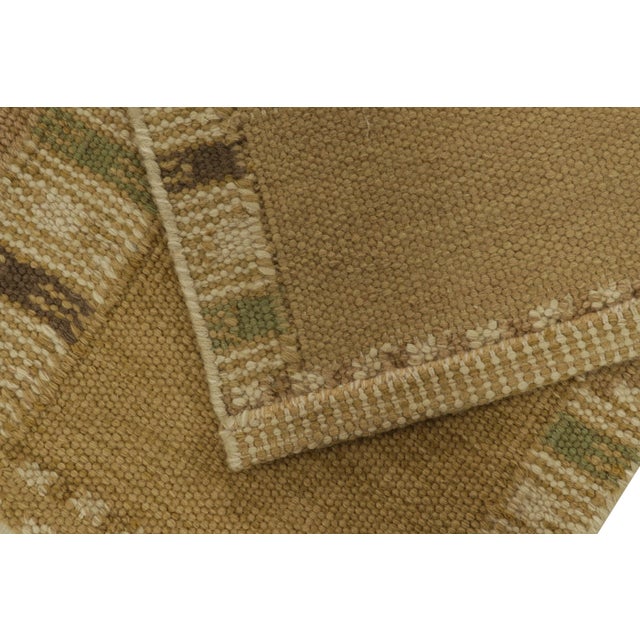 Rug & Kilim’s Scandinavian Style Rug in Gold, With Geometric Patterns ...