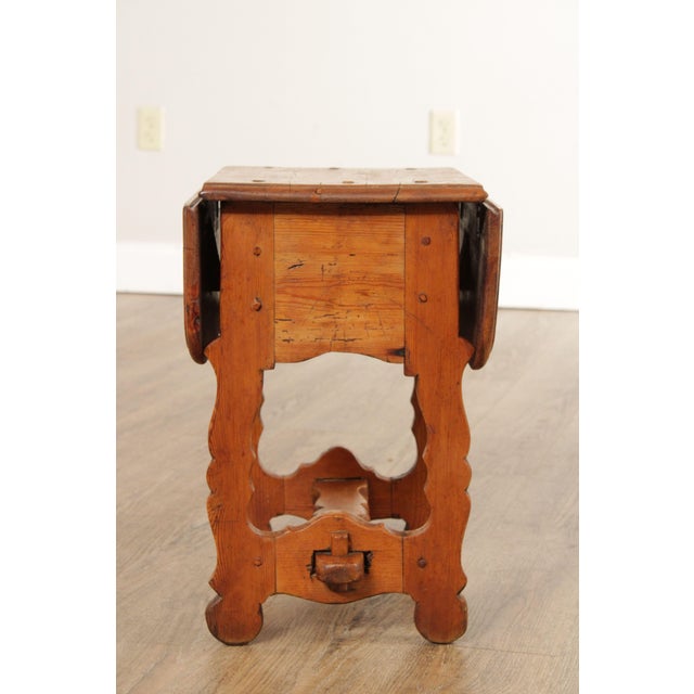 Antique Pine Drop Leaf Tavern Side Table | Chairish