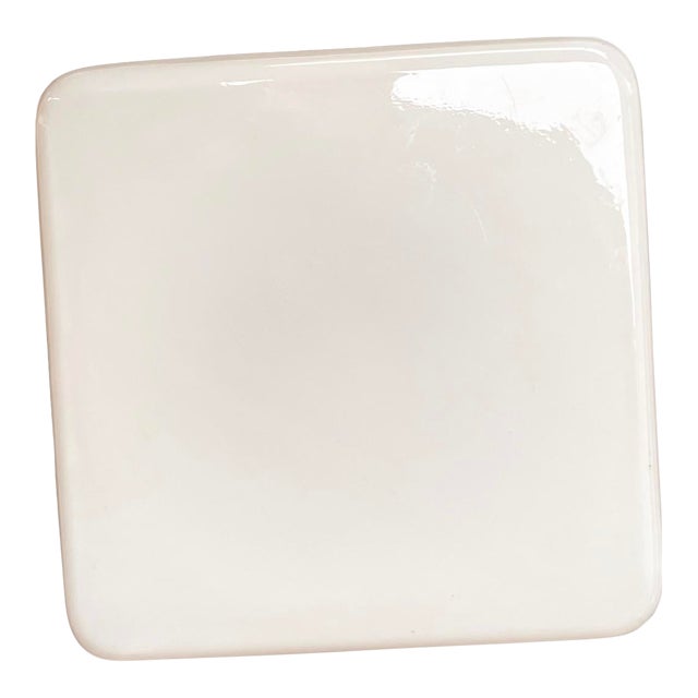 Small, White, Square Glass Ceiling Lamp, Rzb Bamberg, Germany, 1970s ...