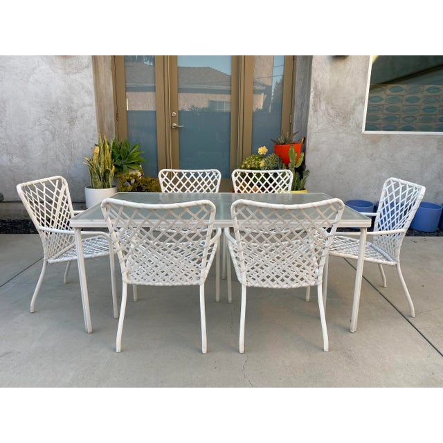 1960s Brown Jordan Tamiami Rectangular Dining Table & 5 Chairs in Cream ...