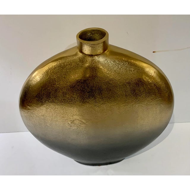 Large Modern Textured Metal Ombré Vase | Chairish