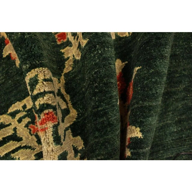 Modern Green/Rust Wool Rug - 3'1 X 4'9 | Chairish