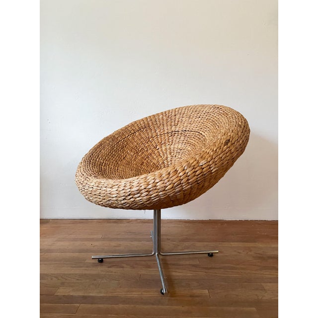 1960s Space Age Wicker Pod Chair | Chairish