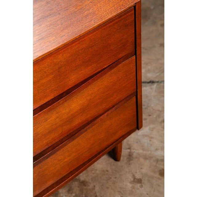 1960s Mid Century Danish Modern Walnut Drop Surface Office 3 Drawer ...