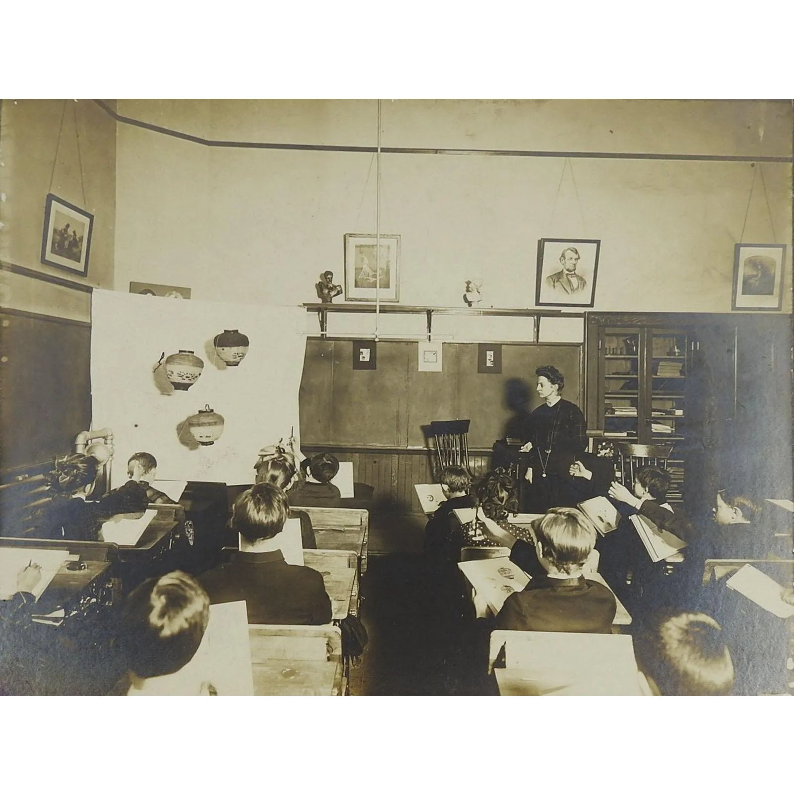 Circa 1900 School Room Art Class Photograph | Chairish