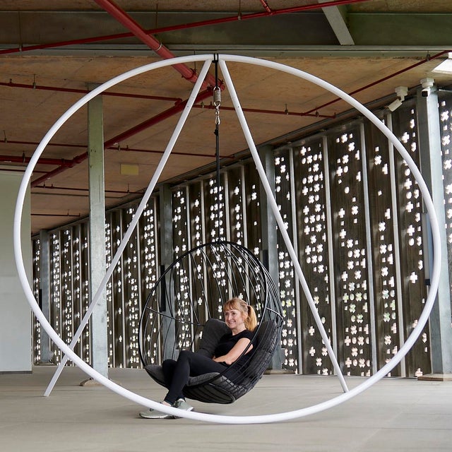 Modern Outdoor Hanging Bubble Chair Swing With Full Circle Stand ...