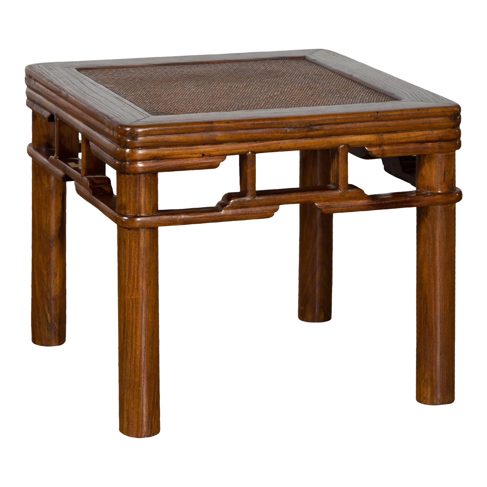 19th Century Chinese Qing Dynasty Wooden Pillar Strut Motif Side Table ...