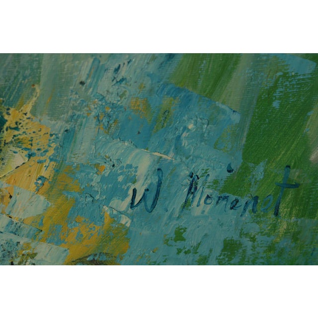 William Moninet Mid Century Expressionist Oil Painting of Tennis Player | Chairish