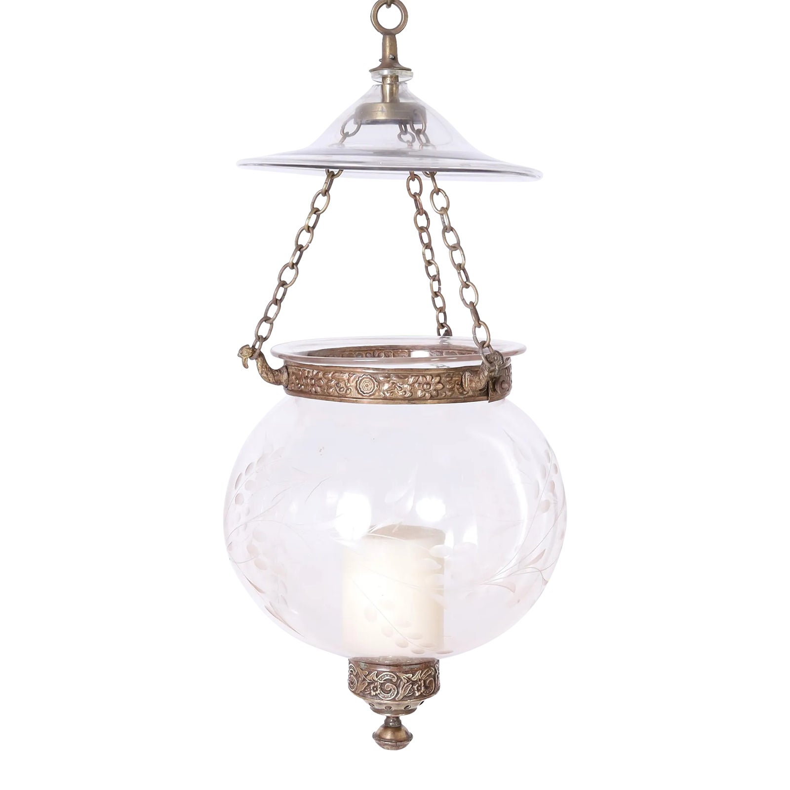 Antique Smoke Bell Light Fixture | Chairish