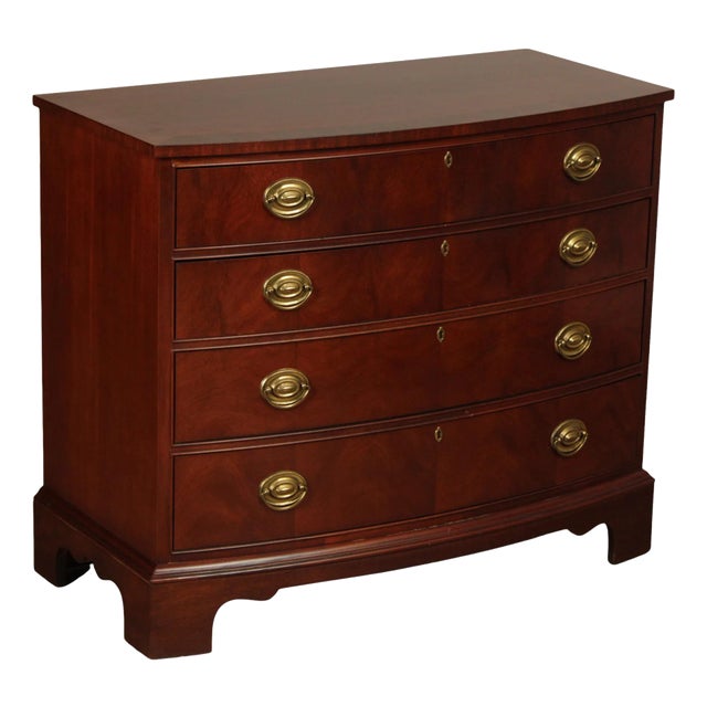 Ethan Allen Hepplewhite Style Mahogany Chest of Drawers | Chairish