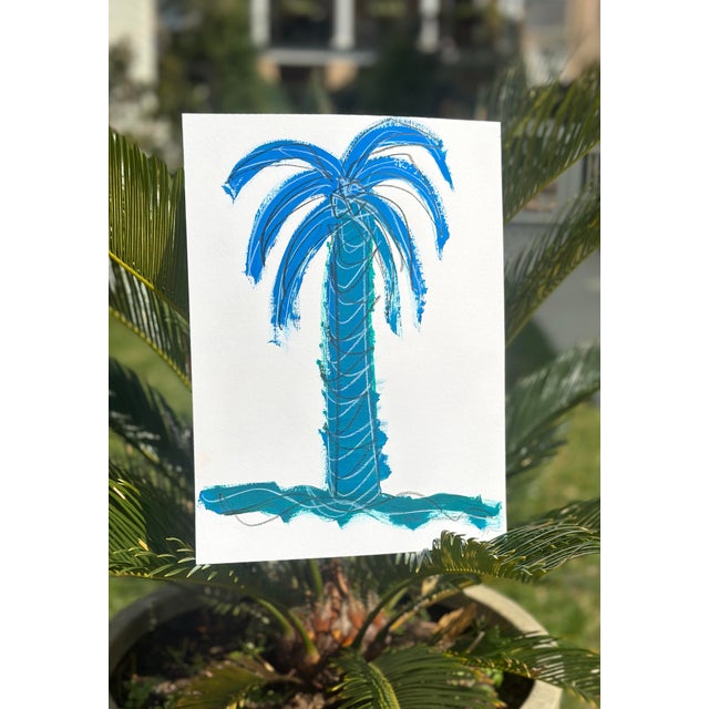 Cobalt and Oceane Palm Tree Study | Chairish