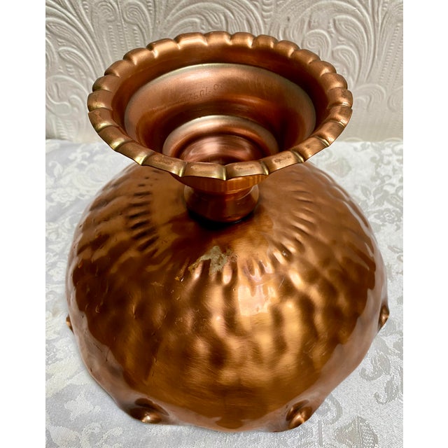 Mid Century Hand Hammered Copper Gregorian Style Numbered Compote Fruit ...