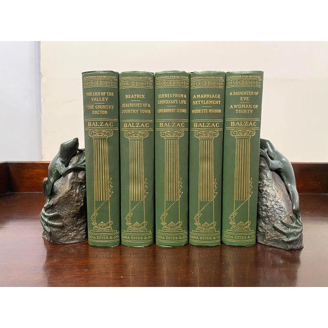 Pair of Late 20th Century Bronze Frog Bookends | Chairish