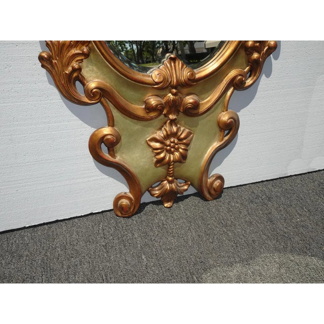 72" Tall Theodore Alexander French Louis XVI Style Green & Gold Ornate ...