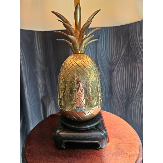 Late 20th Century Brass Pineapple Lamp | Chairish