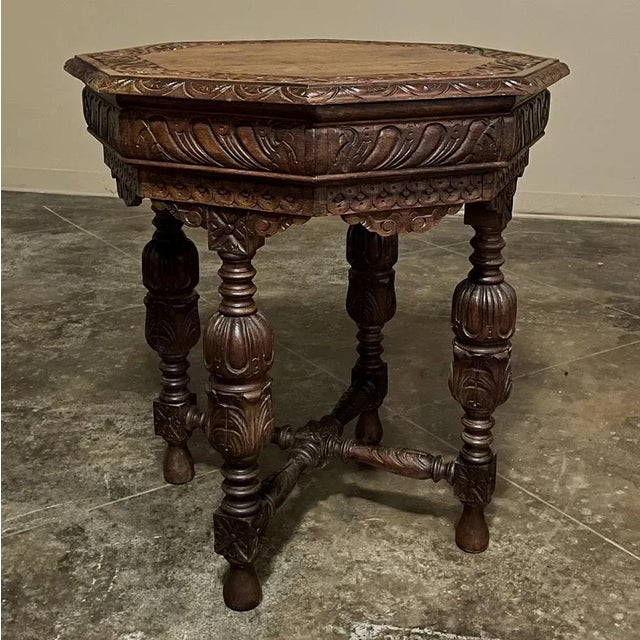 Antique Renaissance Octagonal End Table | Chairish