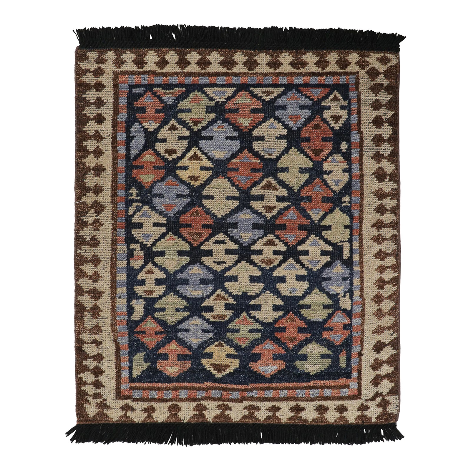 Rug & Kilim’s Turkish Style Rug in Blue With “Bukagi” Geometric ...