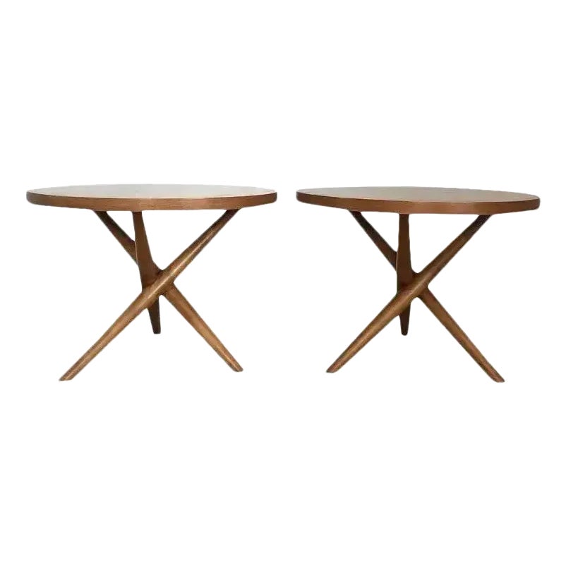 Mid-Century Modern Side Tables - A Pair | Chairish