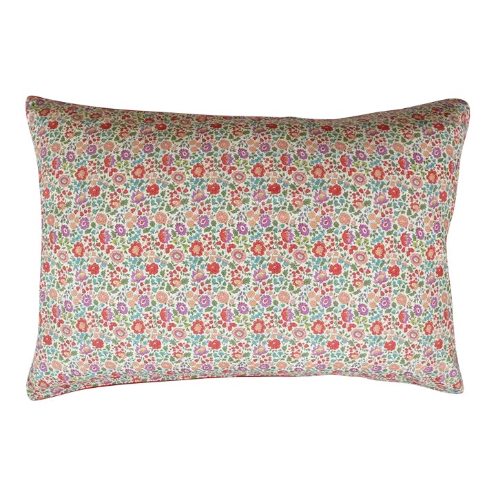 Piped Edge Pillowcase Made With Liberty Fabric d'Anjo Peach | Chairish