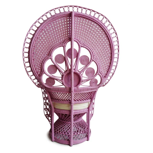 Lilac Wicker Peacock Chair | Chairish