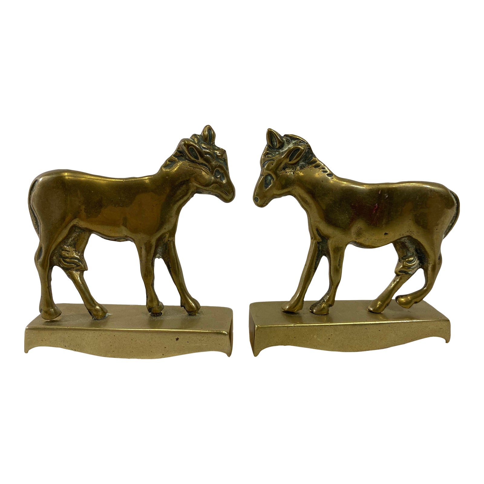 Antique Pair of Miniature Brass Donkey Statues/ Figures From England ...