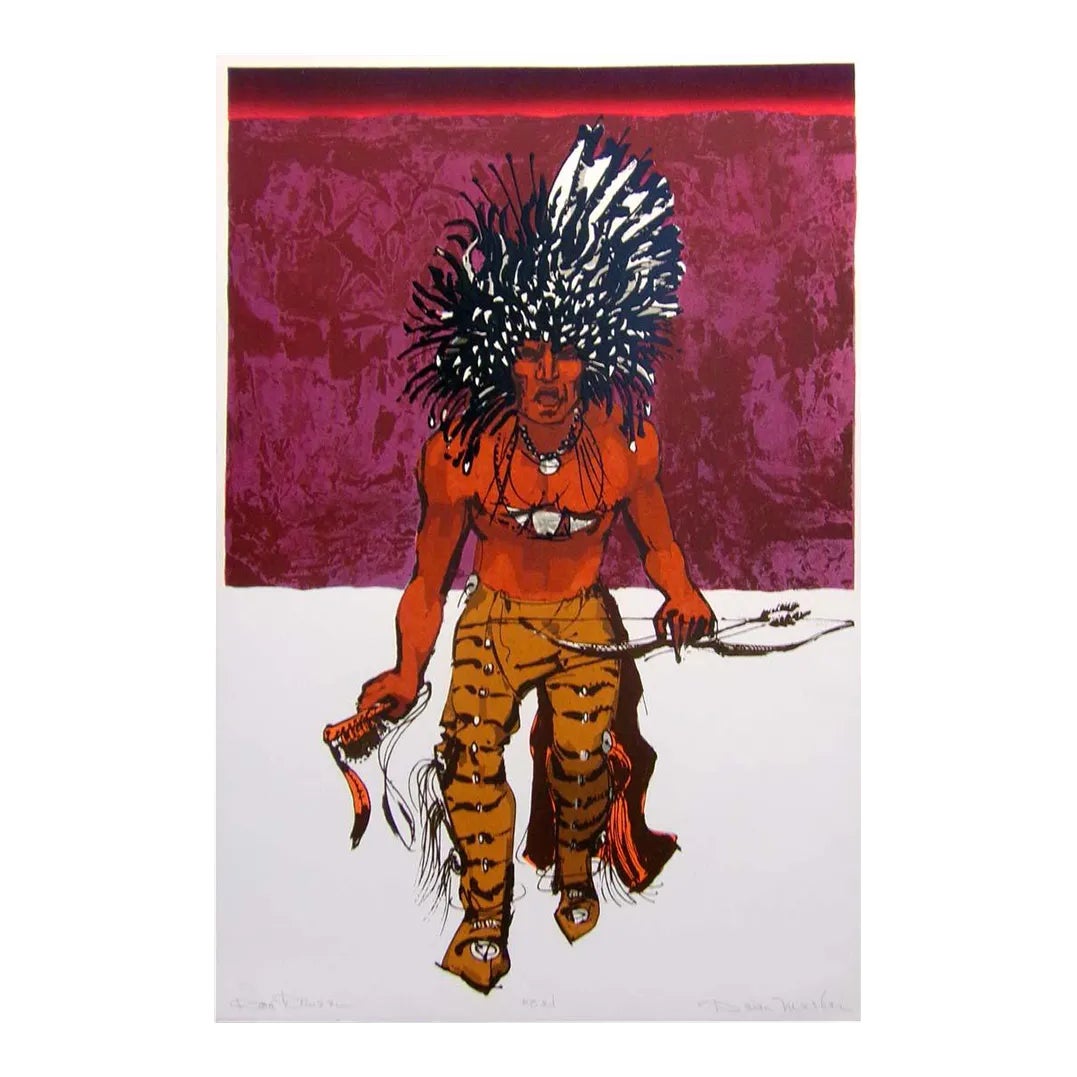 Dean Meeker Dog Dancer H.Signed Intaglio Collagraph Artwork | Chairish