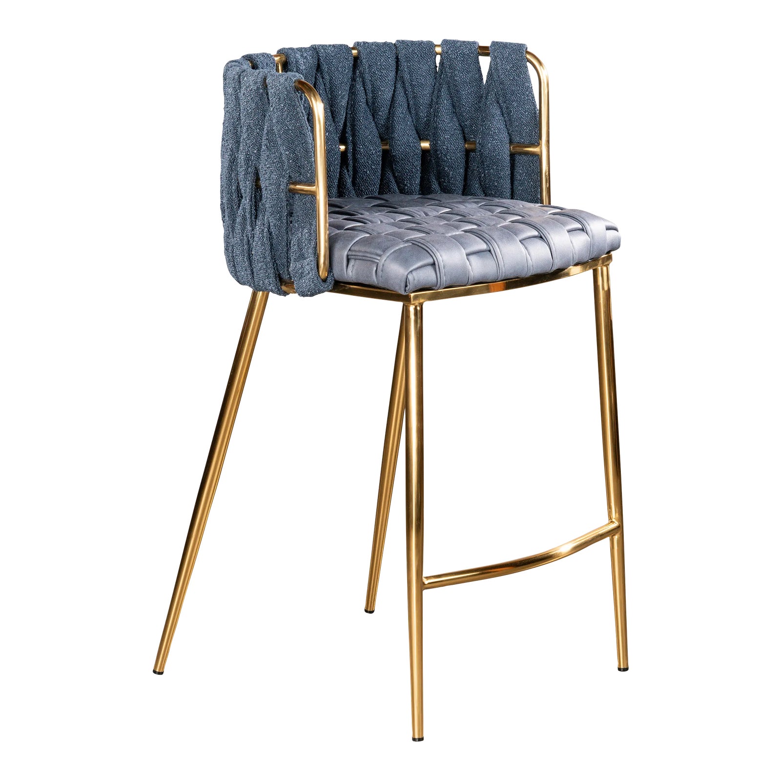 Milano Counter Chair in Blue | Chairish