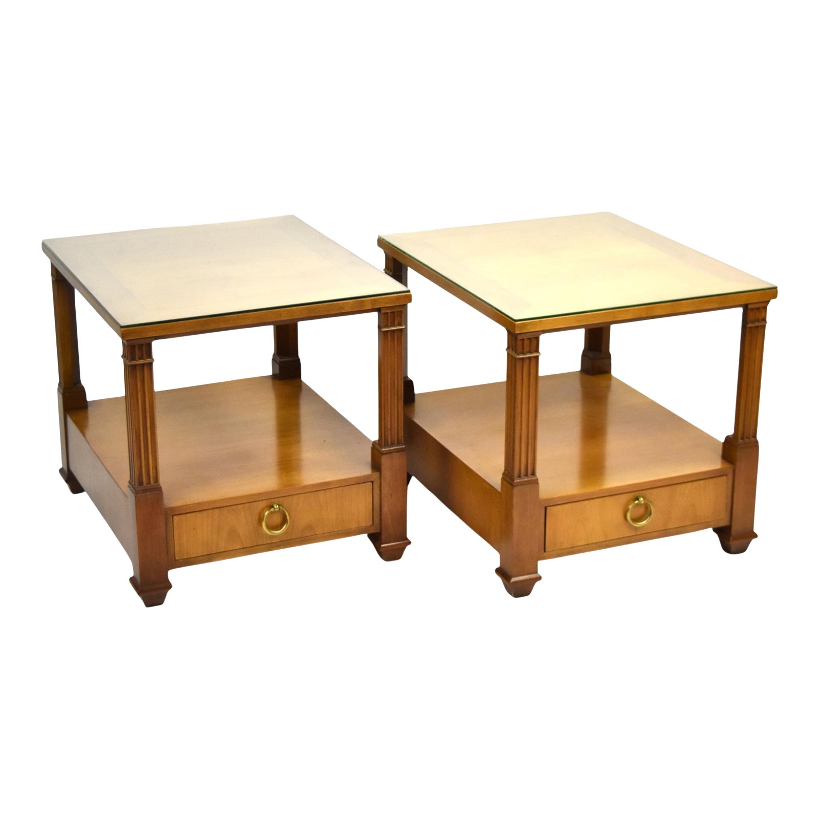 Pair Baker Furniture Co Neoclassical Empire Biedermeier Style End ...