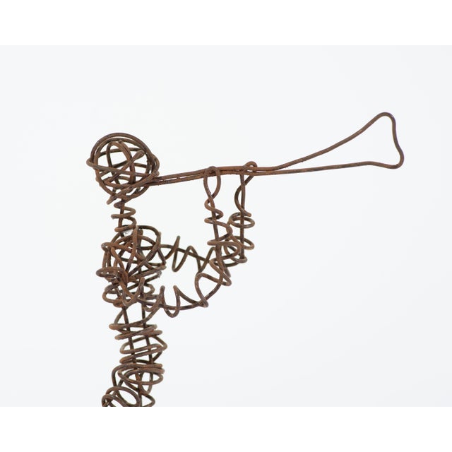Gli Etruschi Rosenthal Netter Wire Trumpet Player Sculpture | Chairish