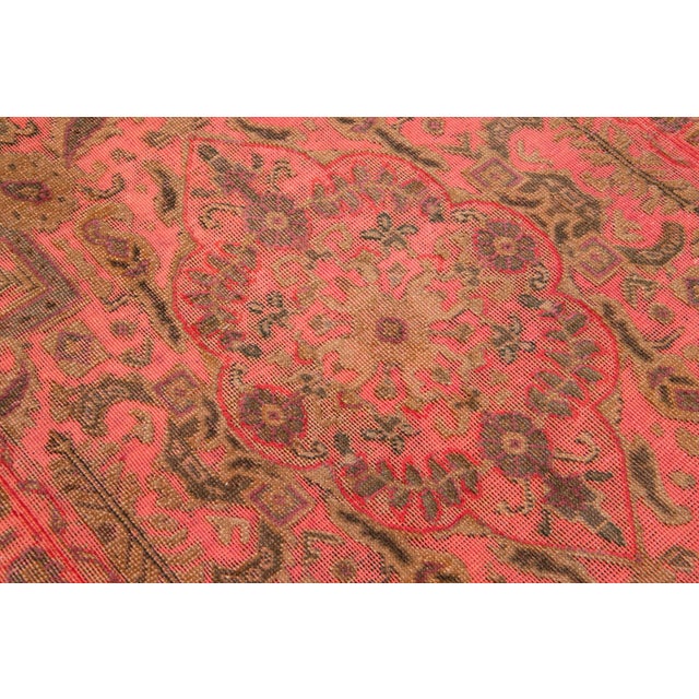 Persian Overdyed Wool Rug in Pink With Allover Motif 3 X 5 | Chairish