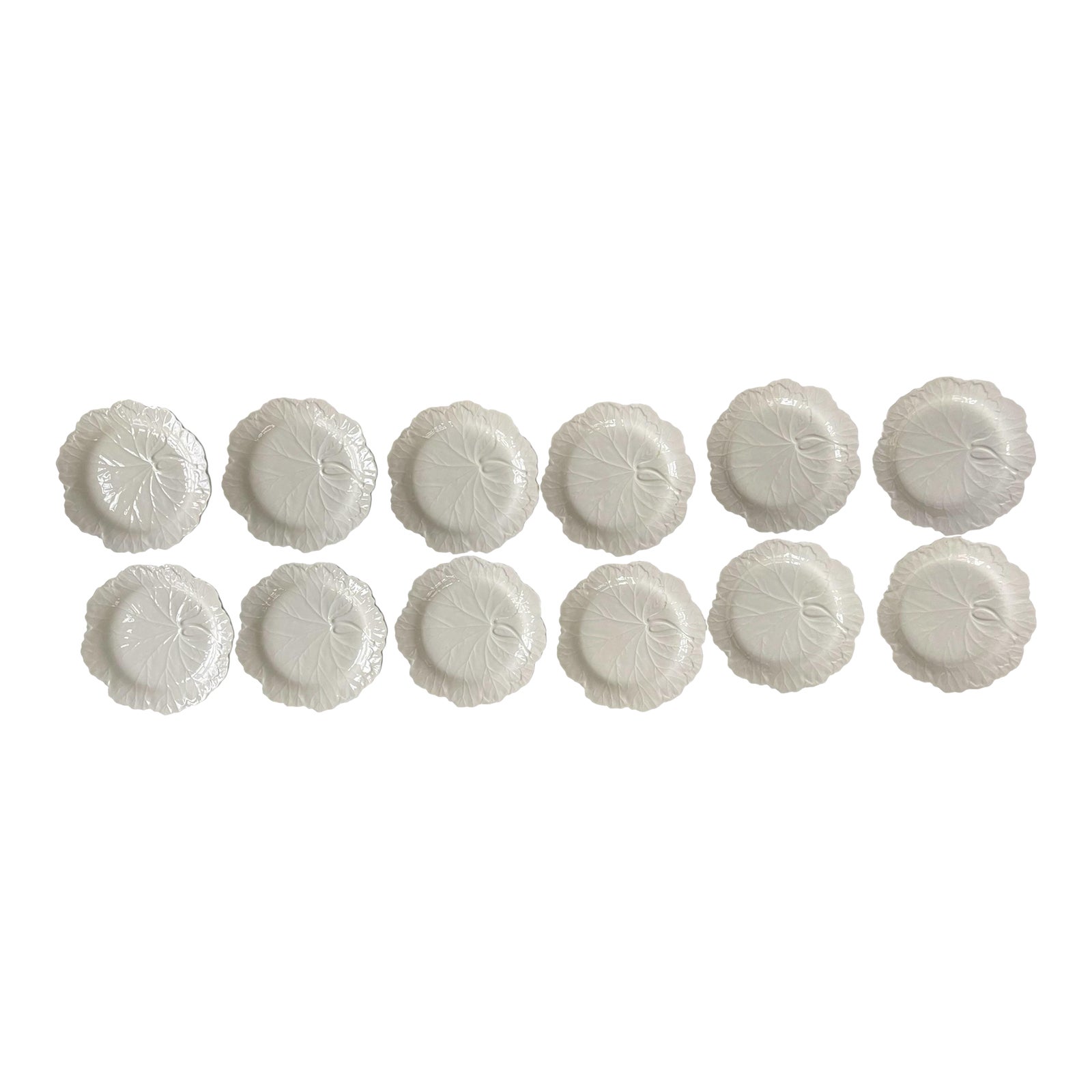 Vintage Creamy White Wedgwood Cabbage Plates - Set of 12 | Chairish