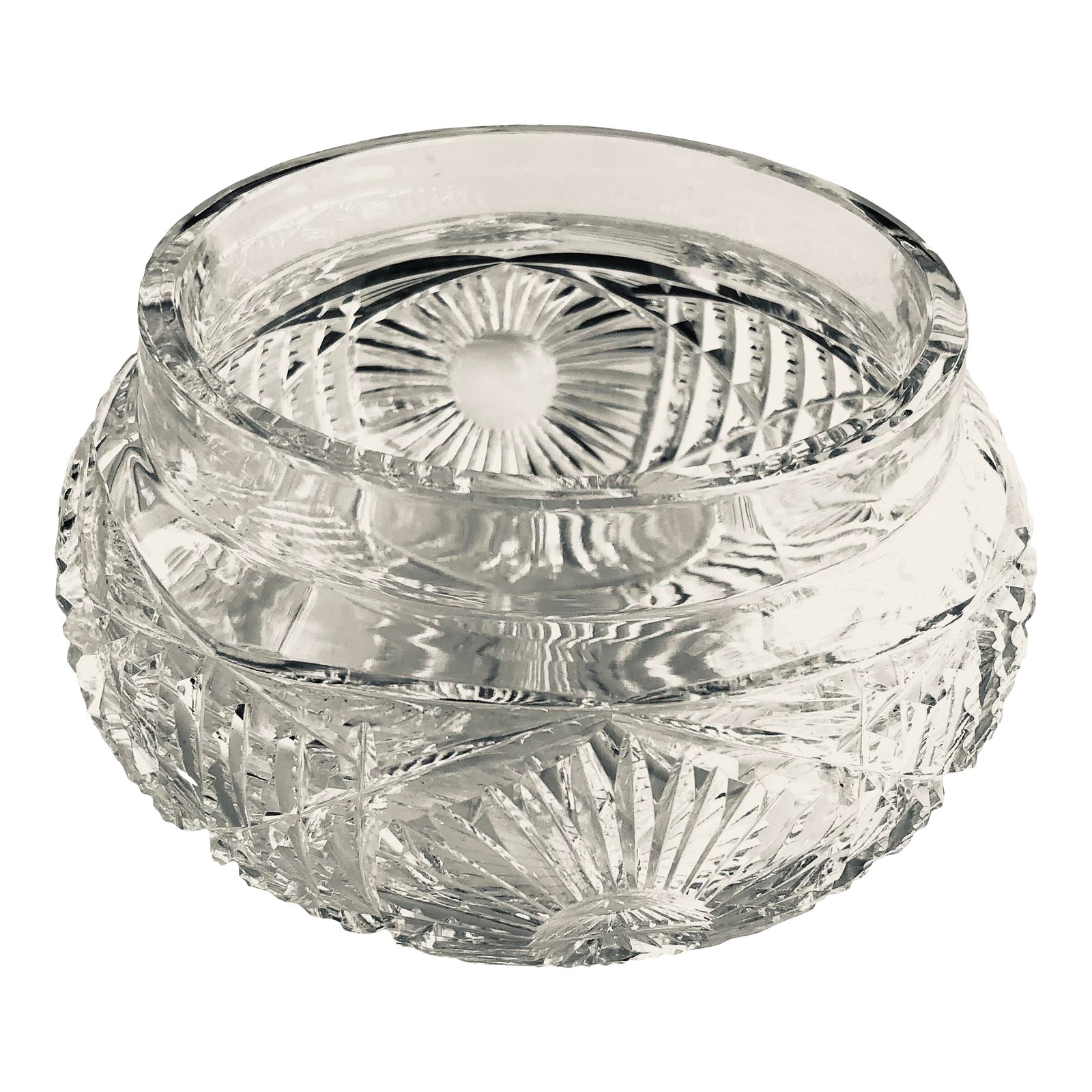 Vintage Clear Cut Crystal Vanity / Powder Jar | Chairish