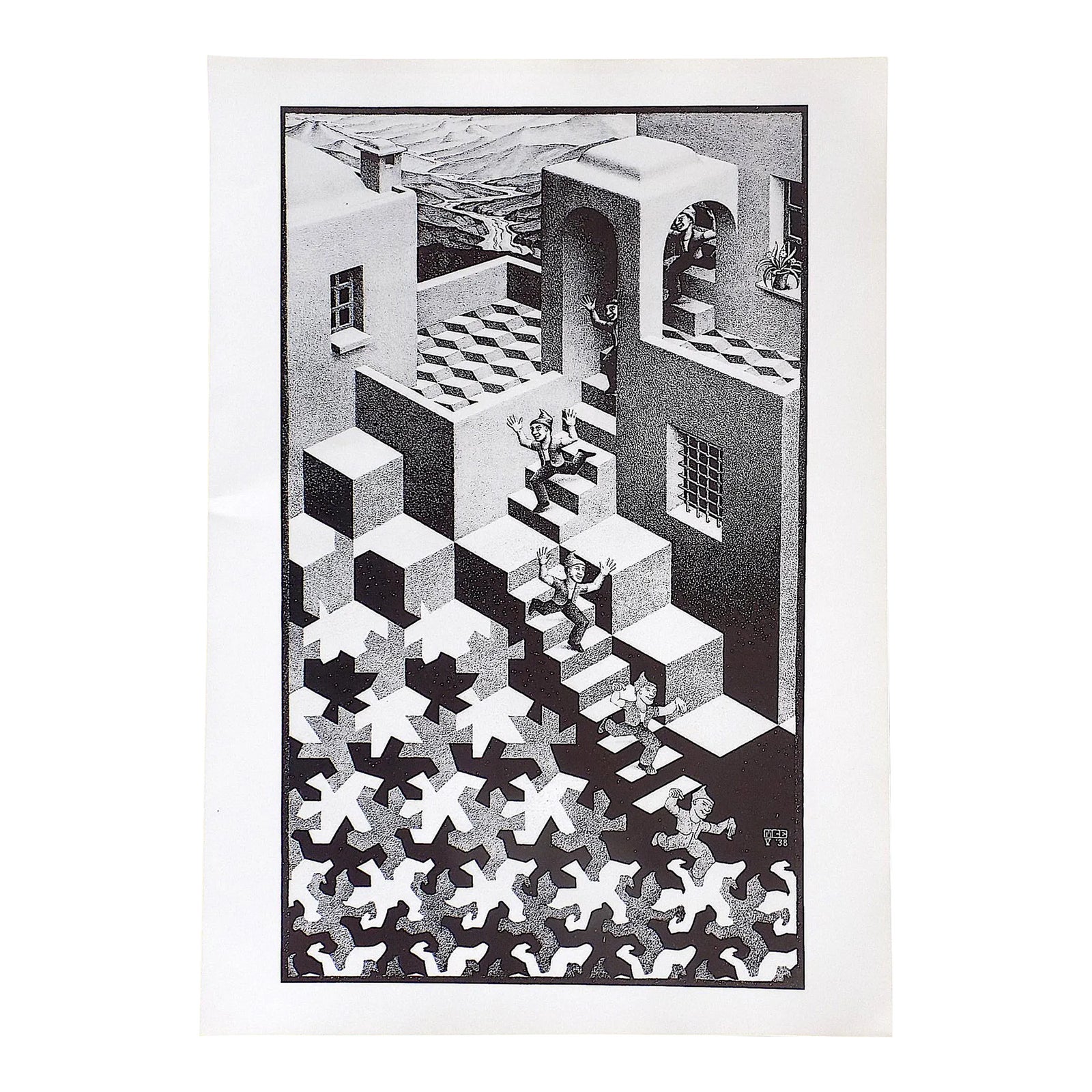 Vintage 20th Century Signed/Dated M. C. Escher Lithograph - "Cycle ...