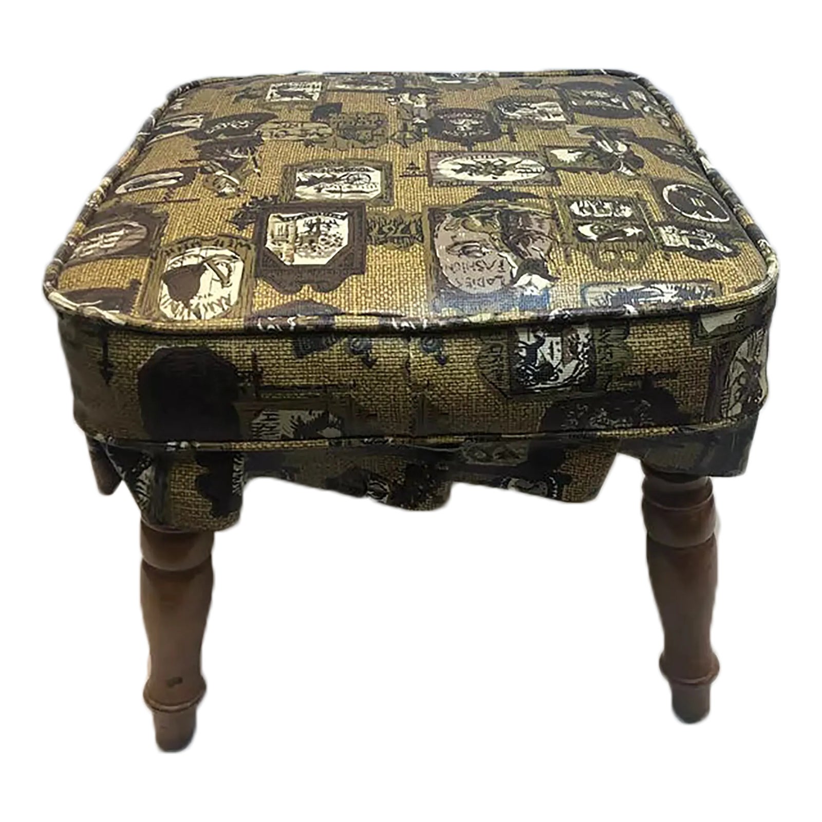 1970s Vintage Babcock Phillips Vinyl Footstool | Chairish