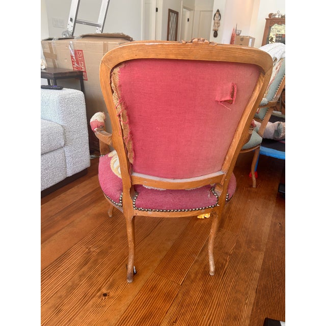 Antique French Needlepoint Chairs | Chairish