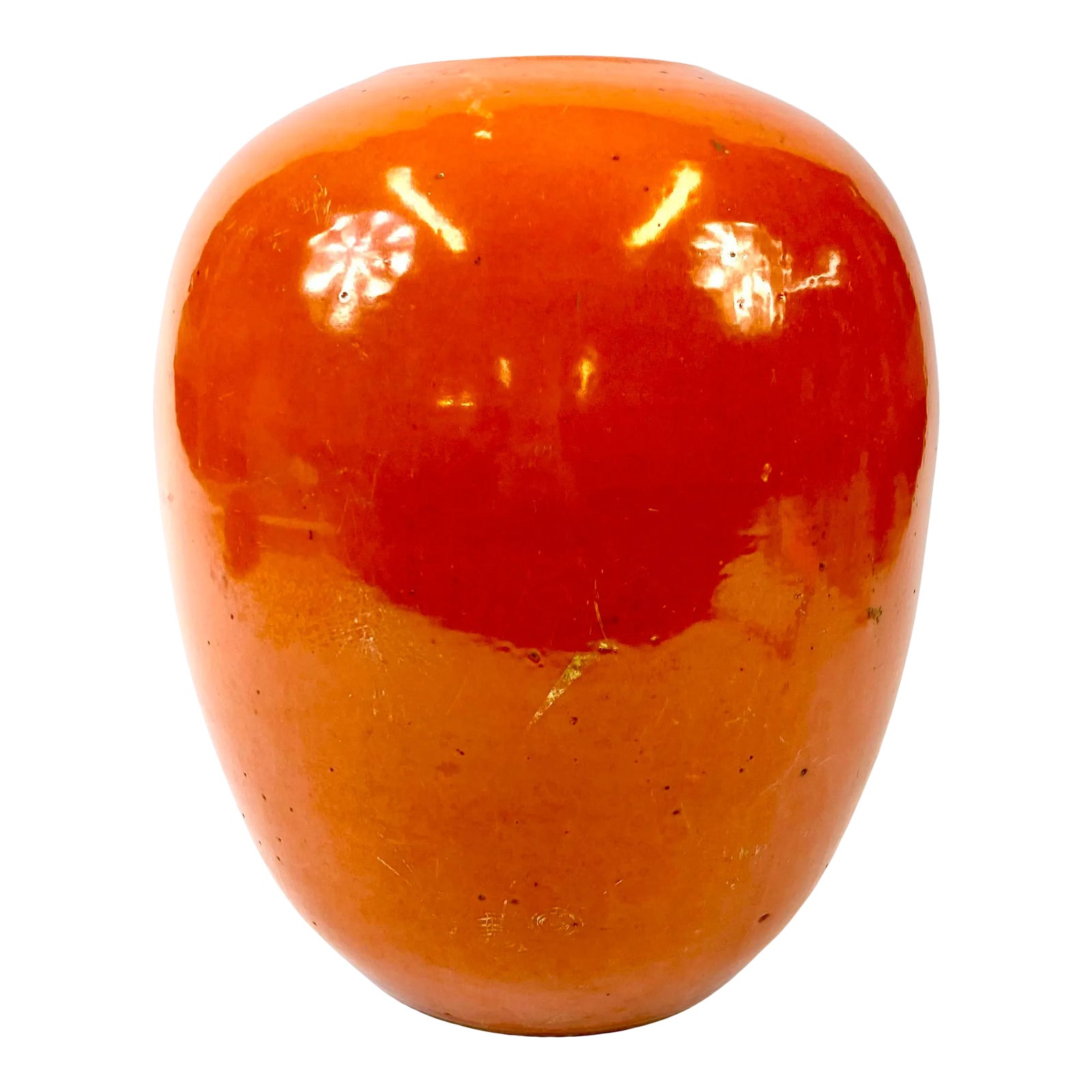 19th Century Chinese Porcelain Orange Ginger Jar | Chairish