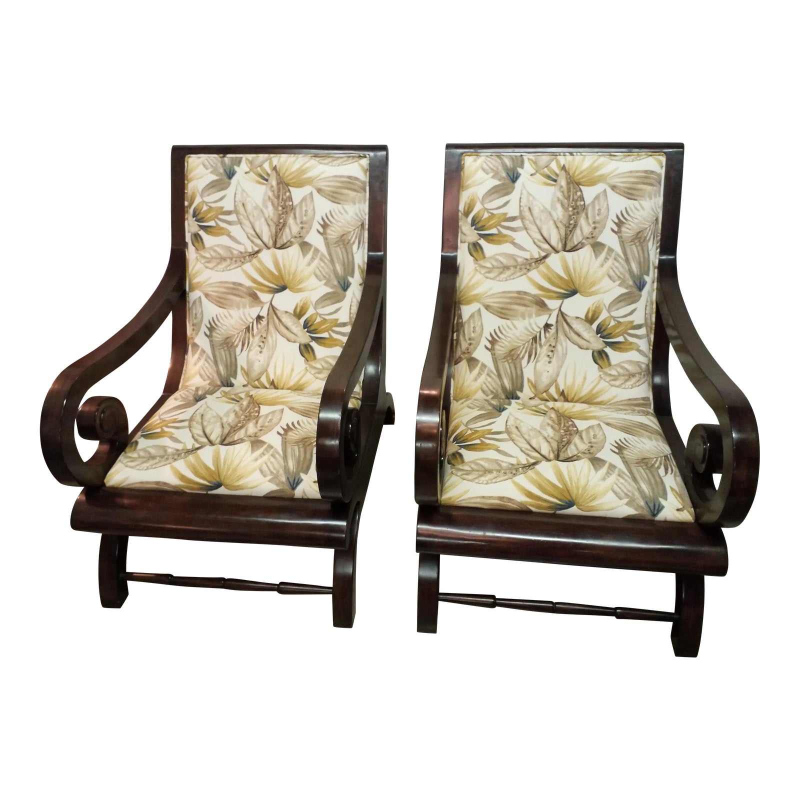 British Colonial Style Plantation Chairs - a Pair | Chairish