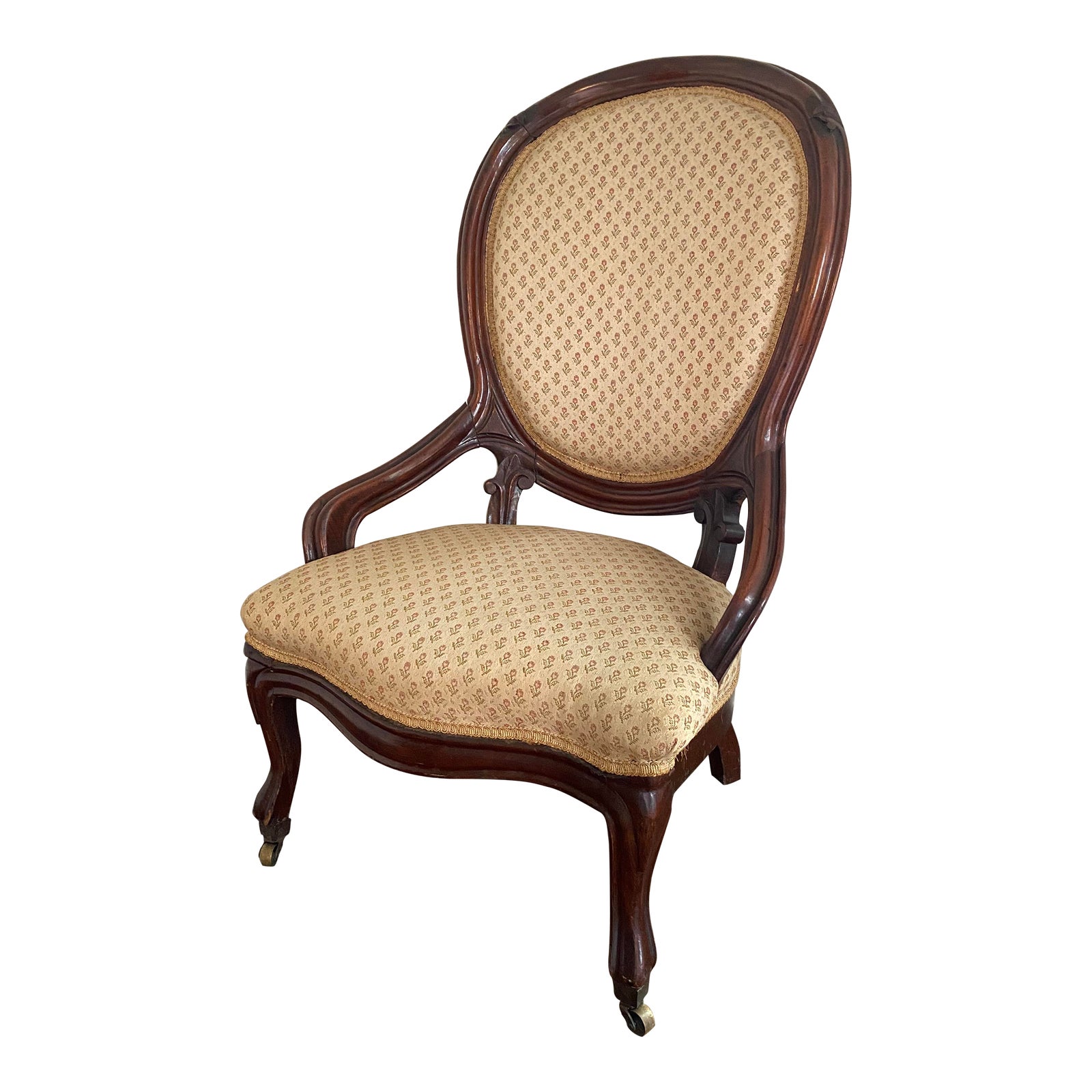 Mid 19th Century Ladies Victorian Parlor Chair | Chairish