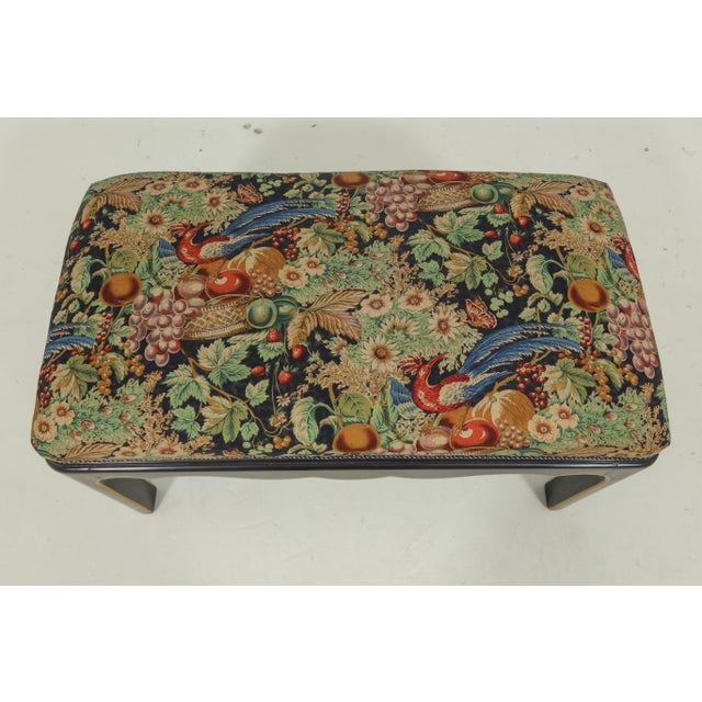Chinoiserie Decorated Upholstered Bench | Chairish
