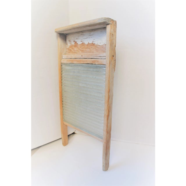 European Primitive Ribbed Glass Washboard | Chairish