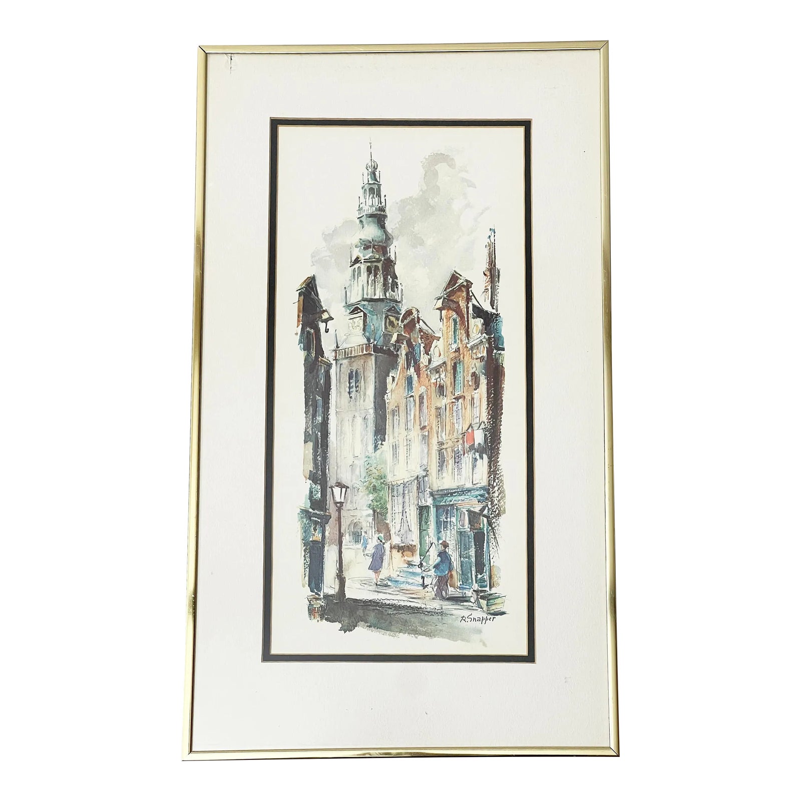 Mid Century Modern Framed Captivating Landscape Print by Dutch Artist ...