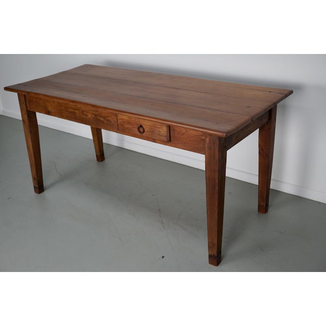 20th Century Rustic Farmhouse French Fruitwood Dining Table, 1890s ...
