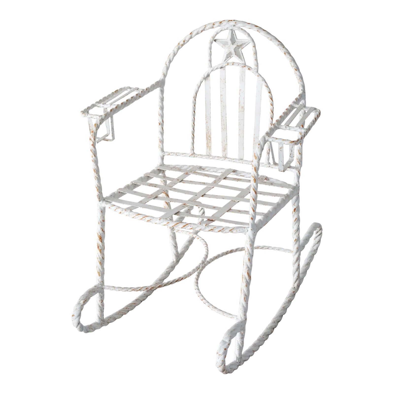 Vintage Wrought Iron Nautical Rope and Star Rocking Chair | Chairish